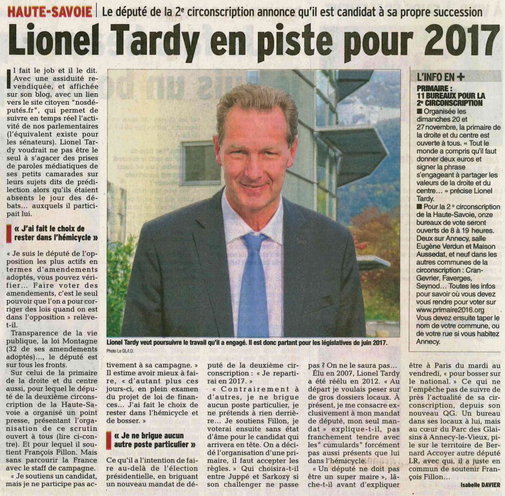 Réunions publiques - Lionel TARDY